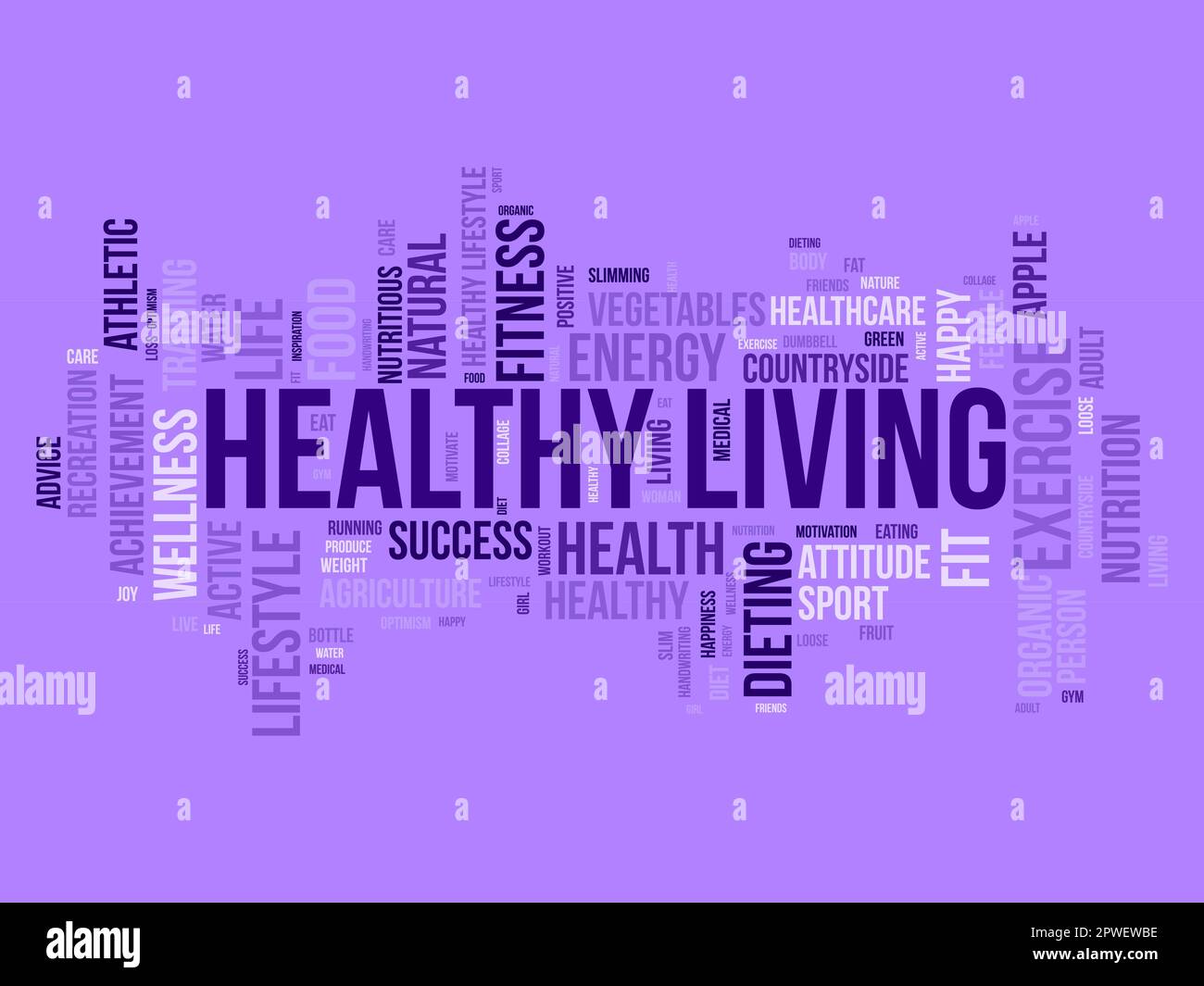 Word cloud background concept for Healthy living. diet exercise, fit ...