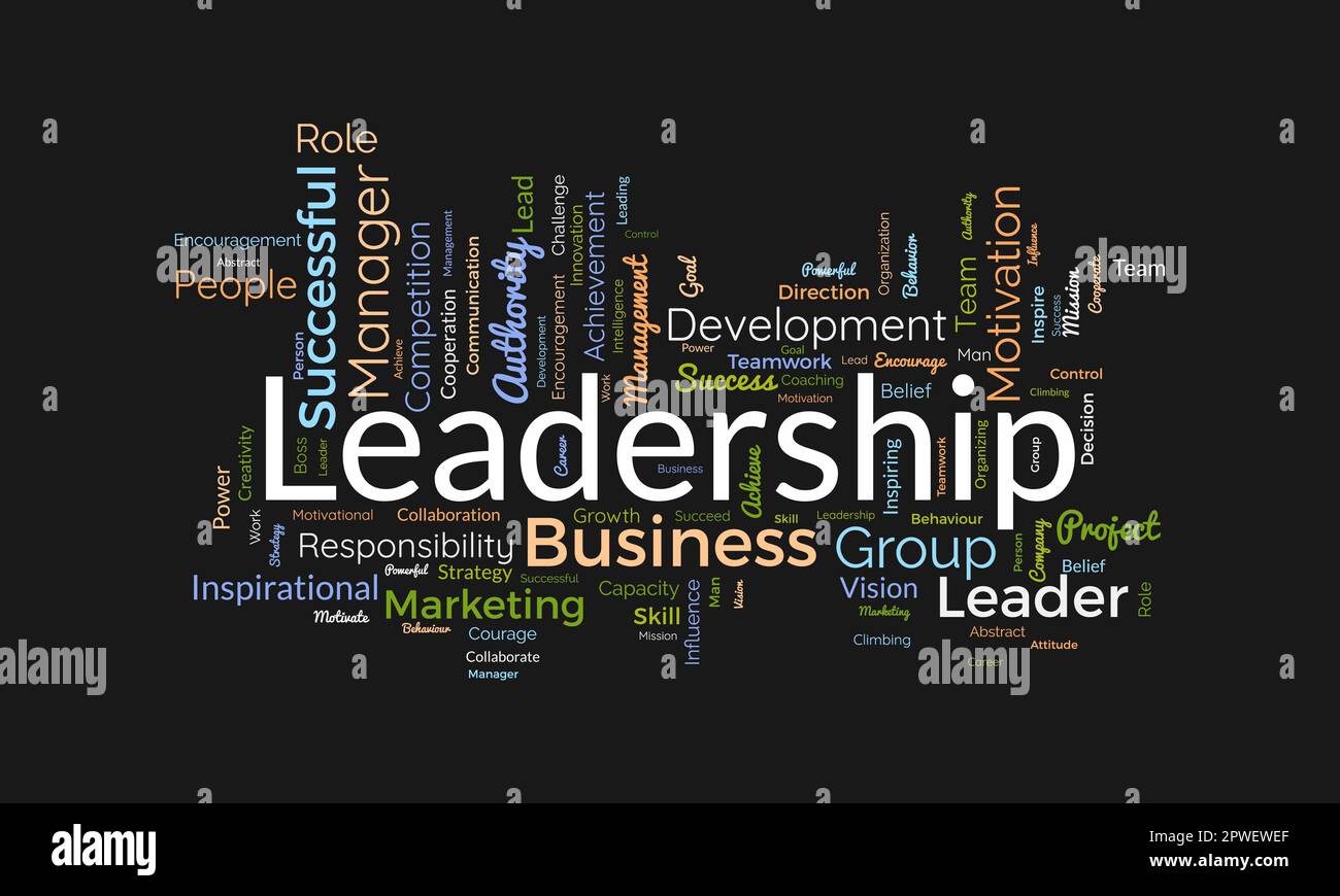 Word cloud background concept for Leadership. Achieve your vision with ...