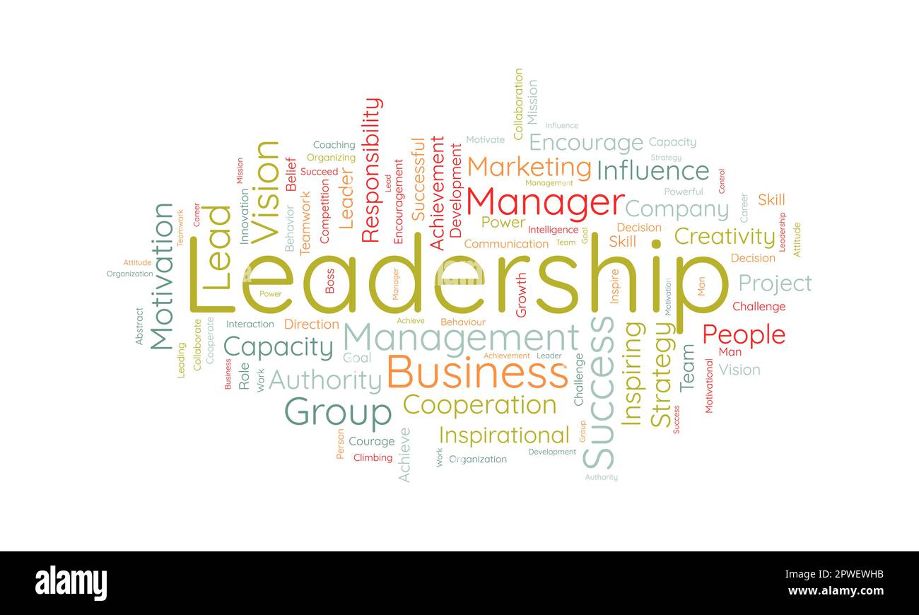 Word cloud background concept for Leadership. Achieve your vision with ...