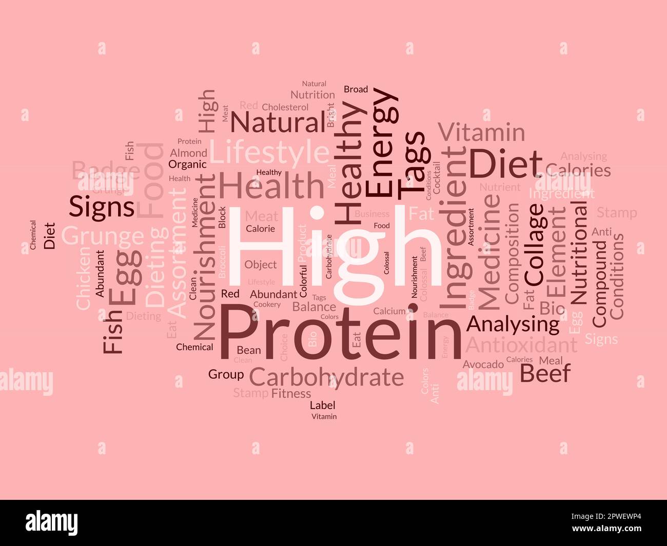 Word cloud background concept for High protein. Change your lifestyle ...