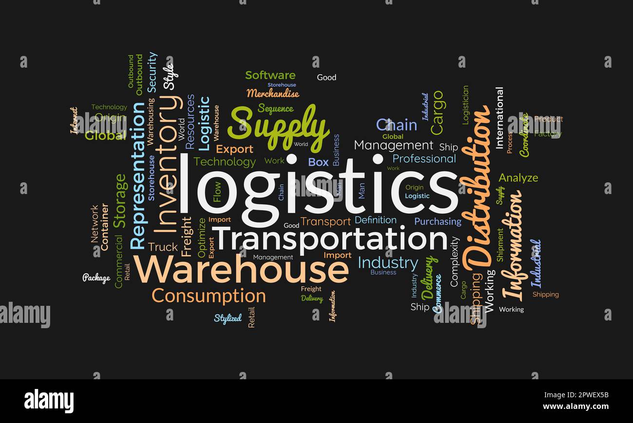 Word cloud background concept for logistics. Transportation business ...