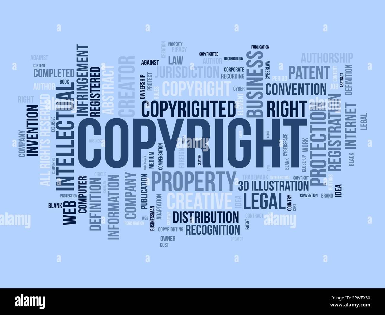 Word cloud background concept for Copyright. Intellectual property ...