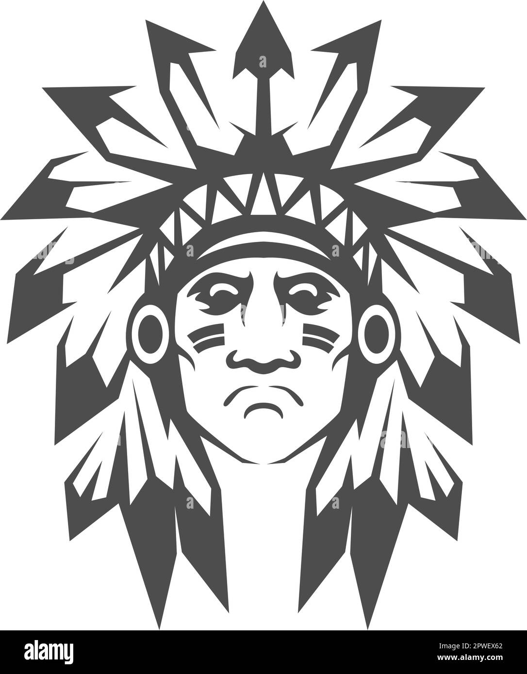 Native American icon logo design illustration Stock Vector Image & Art ...