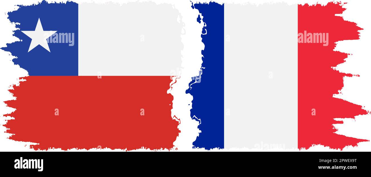 France and Chile grunge flags connection, vector Stock Vector Image ...