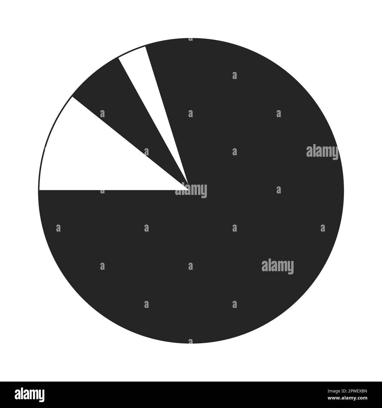 Circular statistical graphic flat line black white vector icon Stock ...