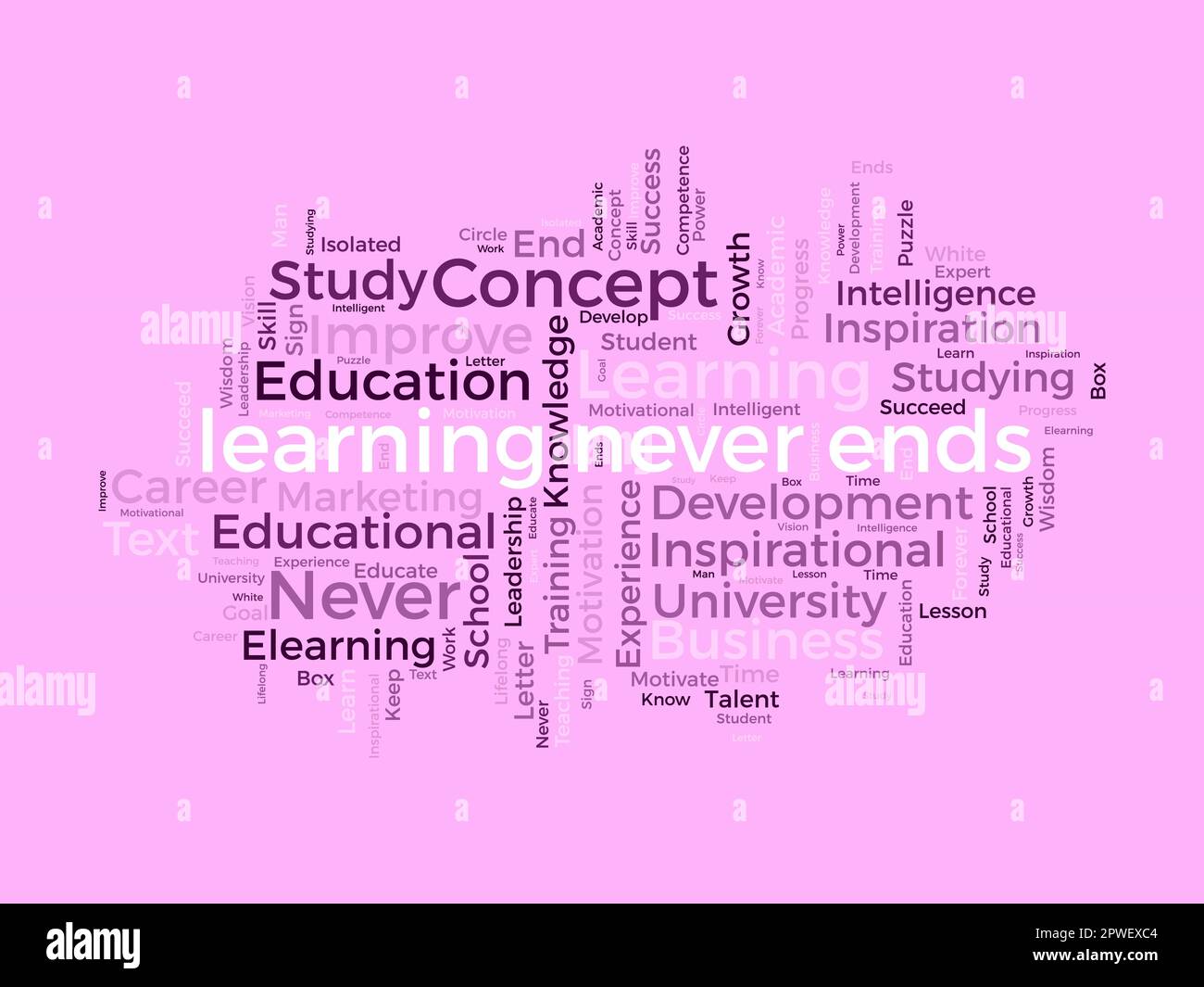 Word cloud background concept for learning never ends. career ...