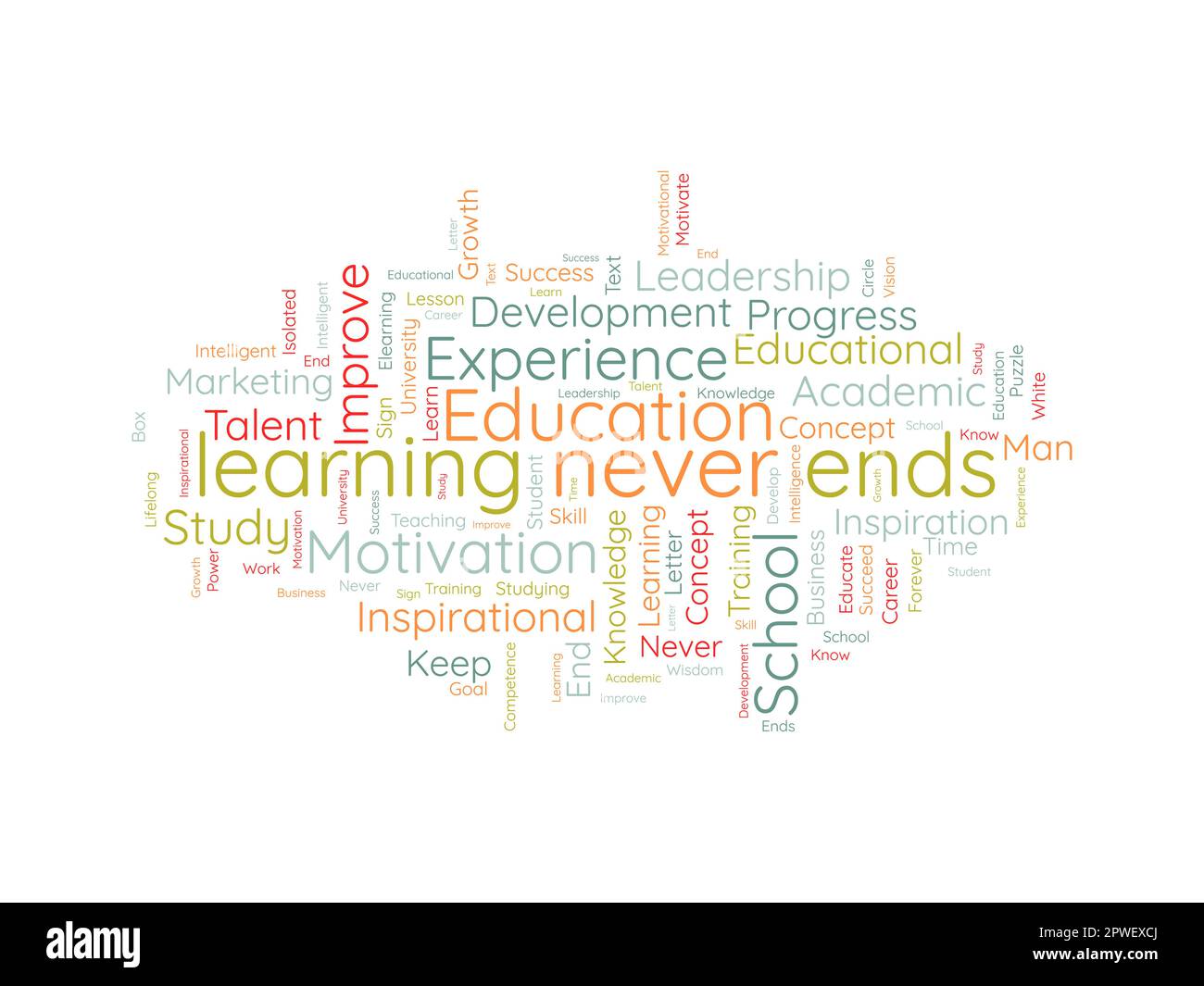 Word cloud background concept for learning never ends. career ...