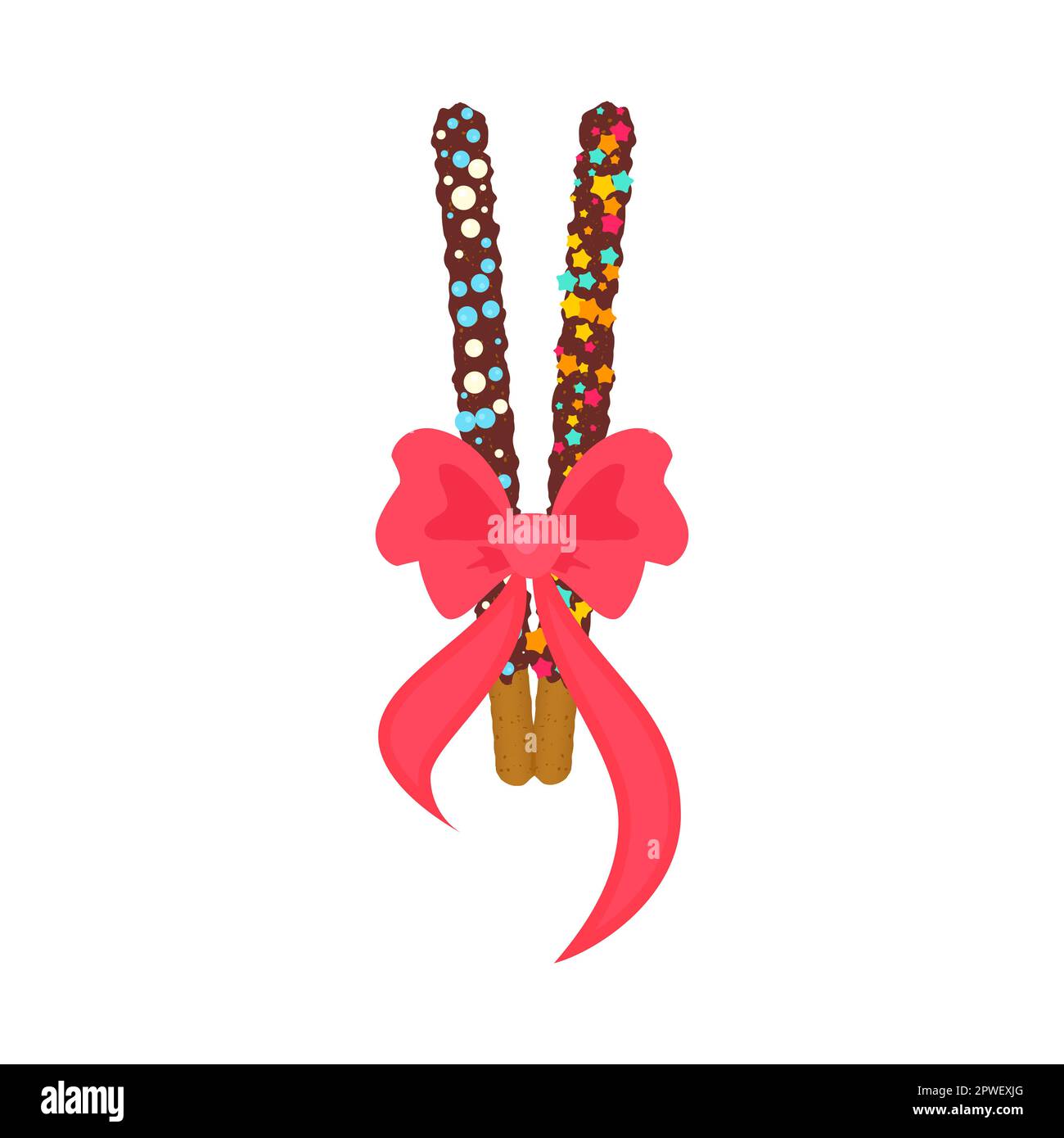 Frosted chocolate chip cookie stick in sprinkles Stock Vector Image ...