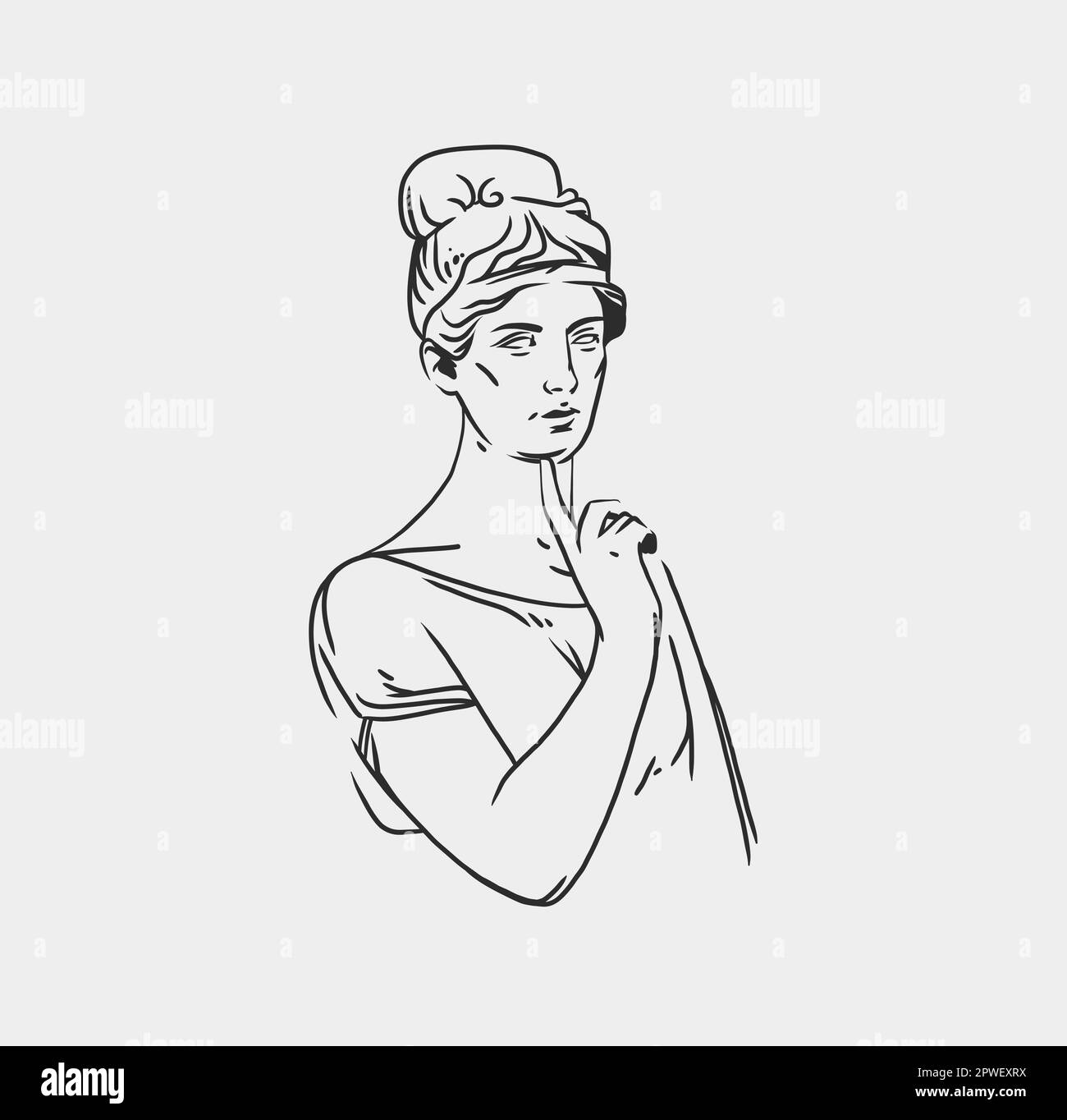 Hand drawn vector abstract outline,graphic,line art greek ancient ...