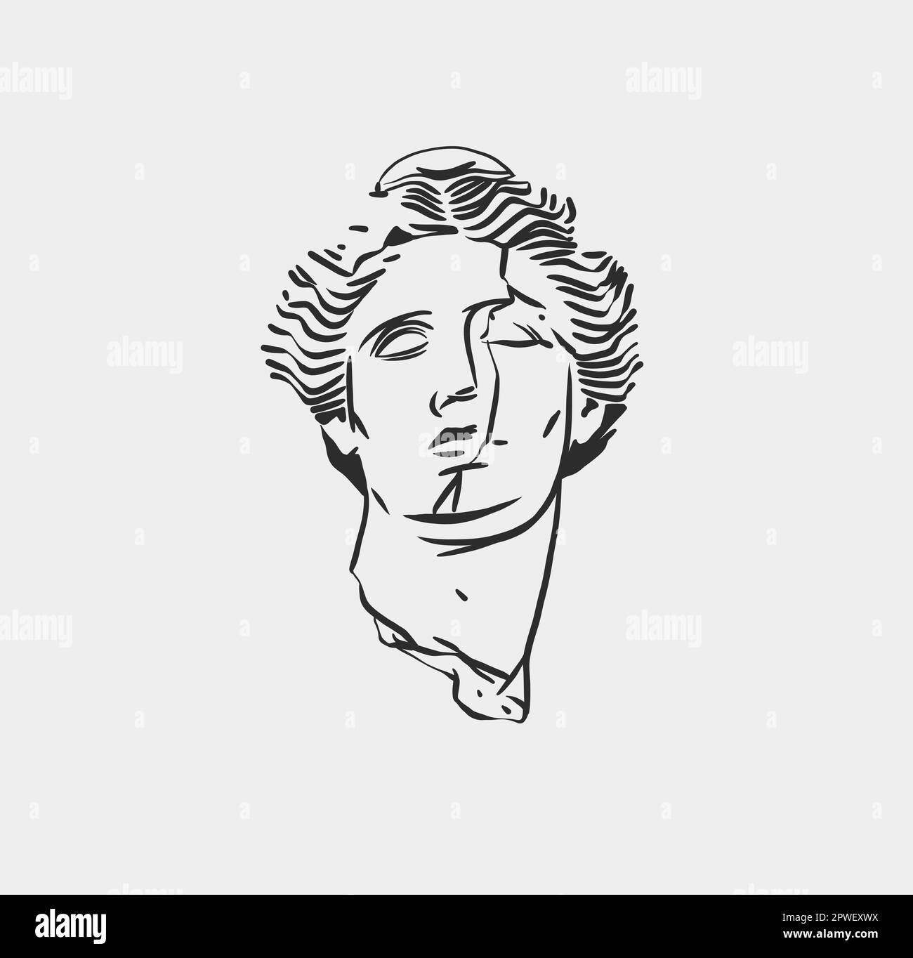 Hand drawn vector abstract outline,graphic,line art greek ancient ...