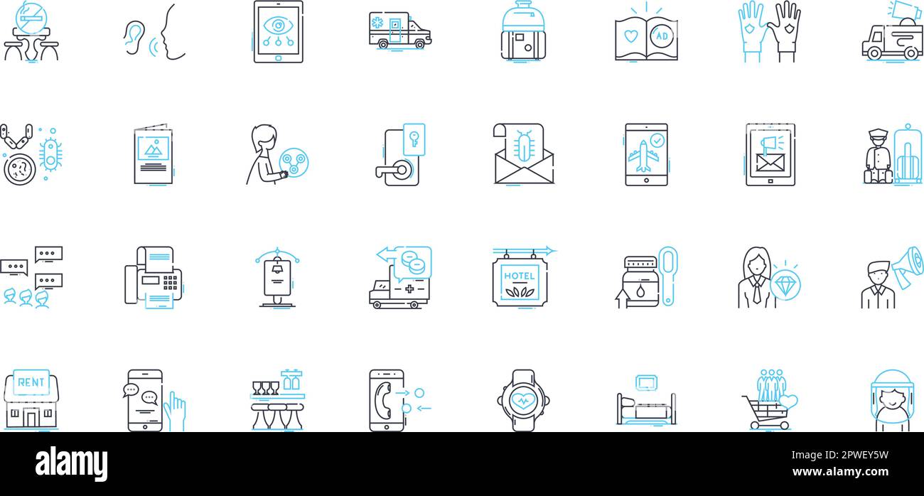 Support Desk Linear Icons Set Assistance Help Service Response Accessibility Solutions