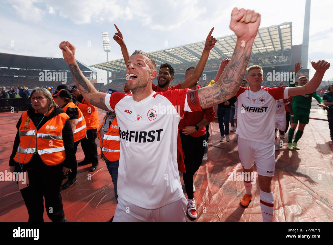 Brussels, Belgium. 30th Apr, 2023. Antwerp's Toby Alderweireld ...