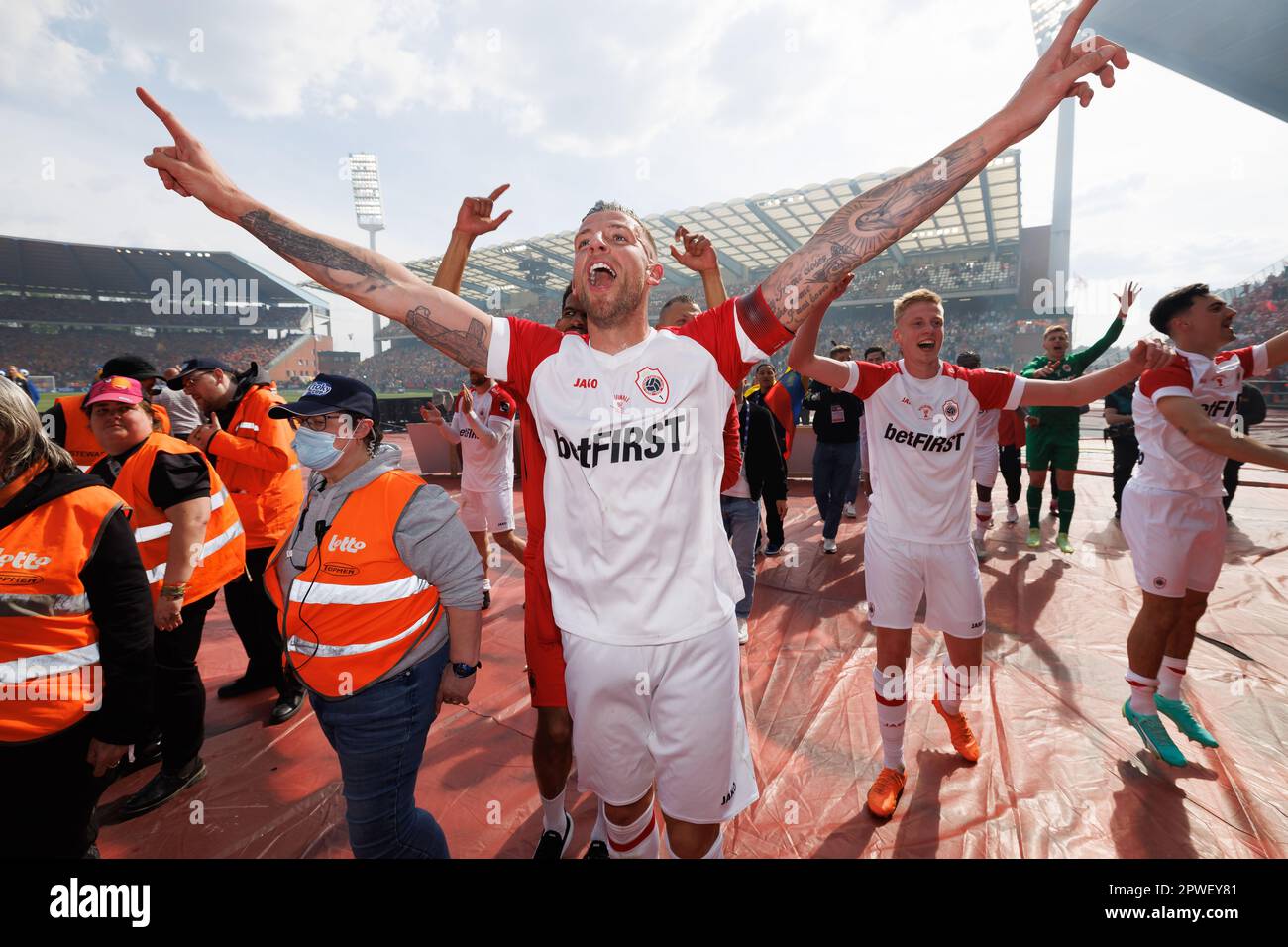 Brussels, Belgium. 30th Apr, 2023. Antwerp's Toby Alderweireld ...