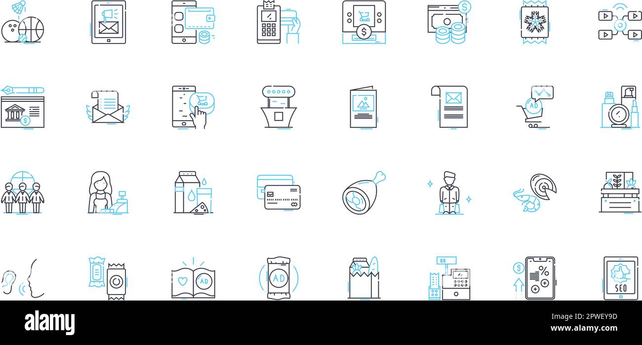 Working doing linear icons set. Laboring, Tasking, Occupying, Employed ...