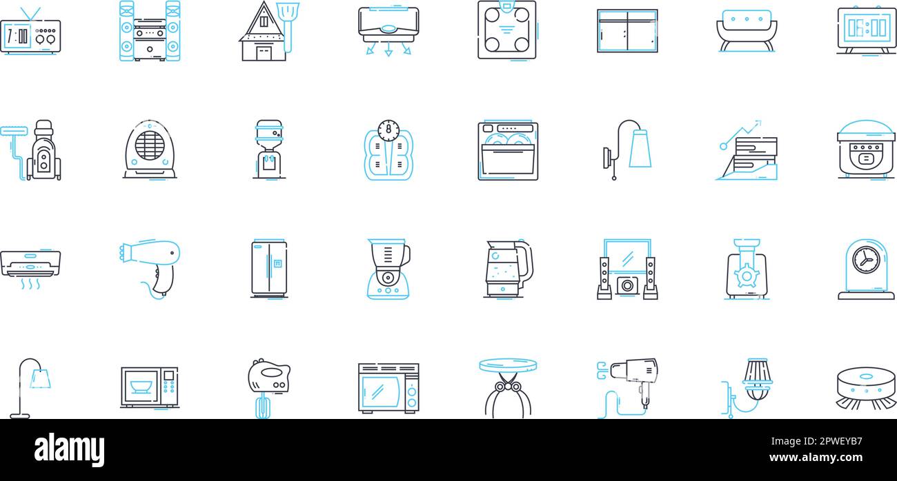 Refrigerator linear icons set. Cooling, Preservation, Freezing, Food ...
