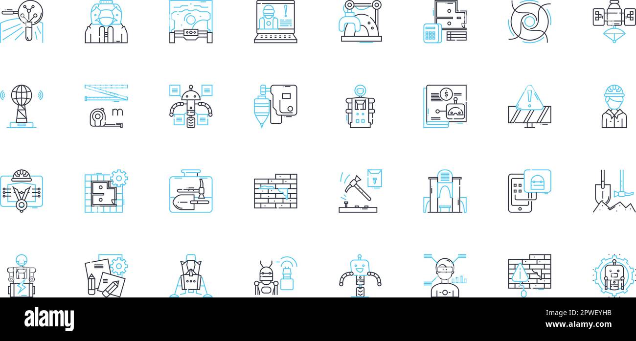 Designer work linear icons set. Typography, Color theory, Branding ...