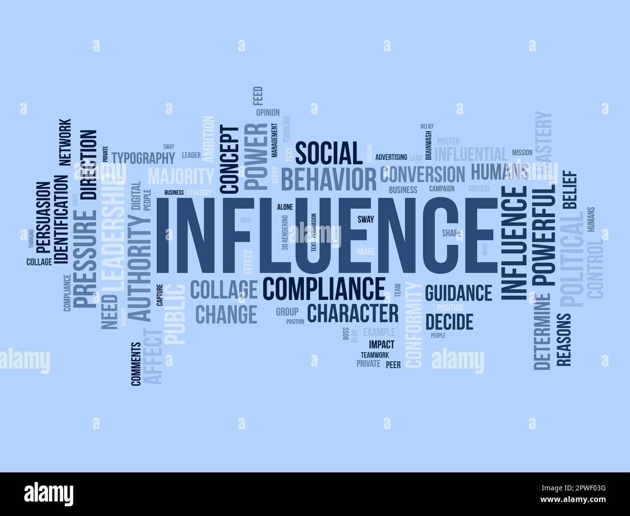 Word cloud background concept for Influence. leadership influence power ...