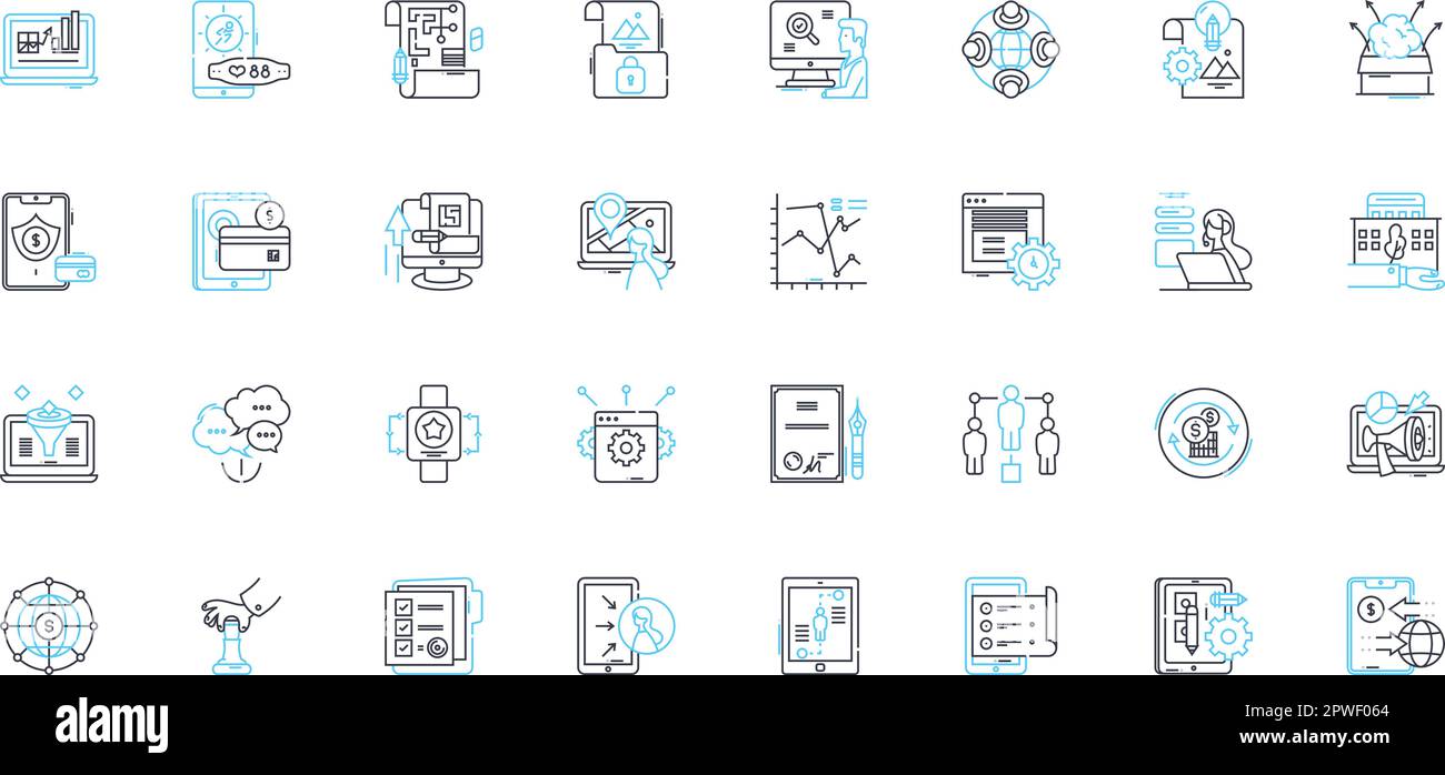 Business structure linear icons set. Hierarchy, Organization ...