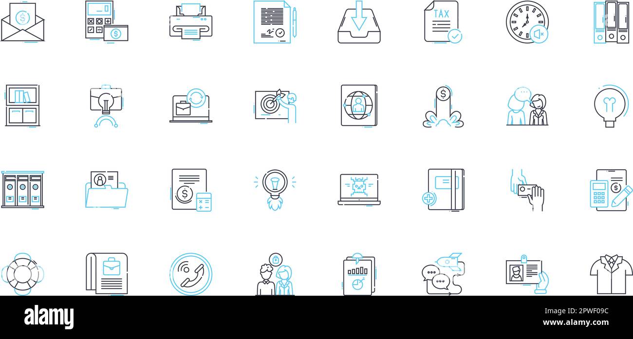 Business model linear icons set. Innovation, Strategy, Sustainability ...