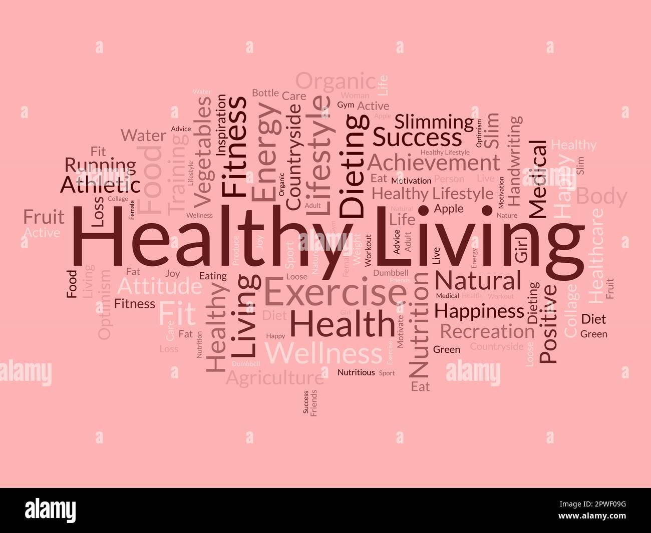 Word cloud background concept for Healthy living. diet exercise, fit ...