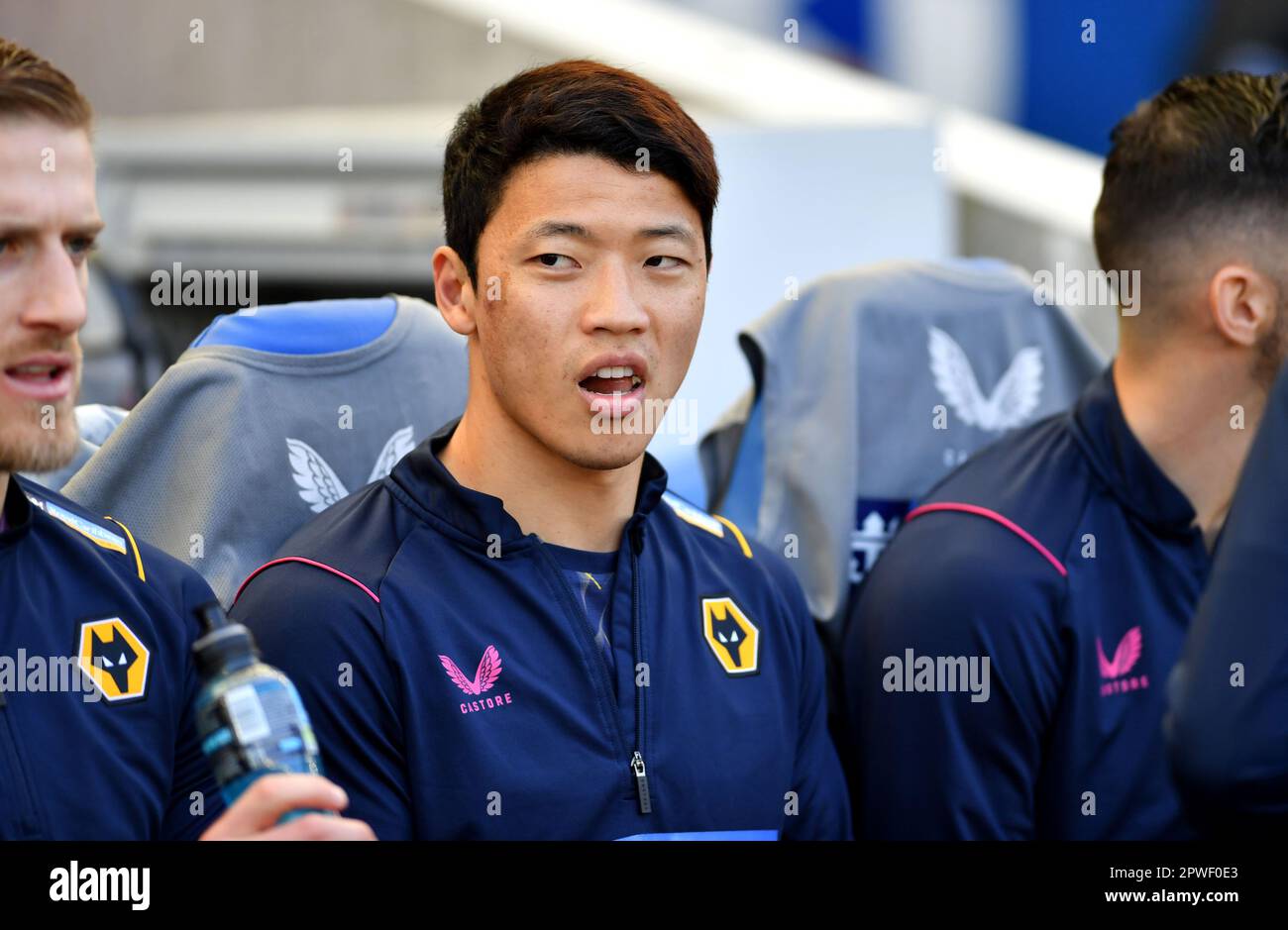 Hee Chan Hwang of Wolves during the Premier League match between ...
