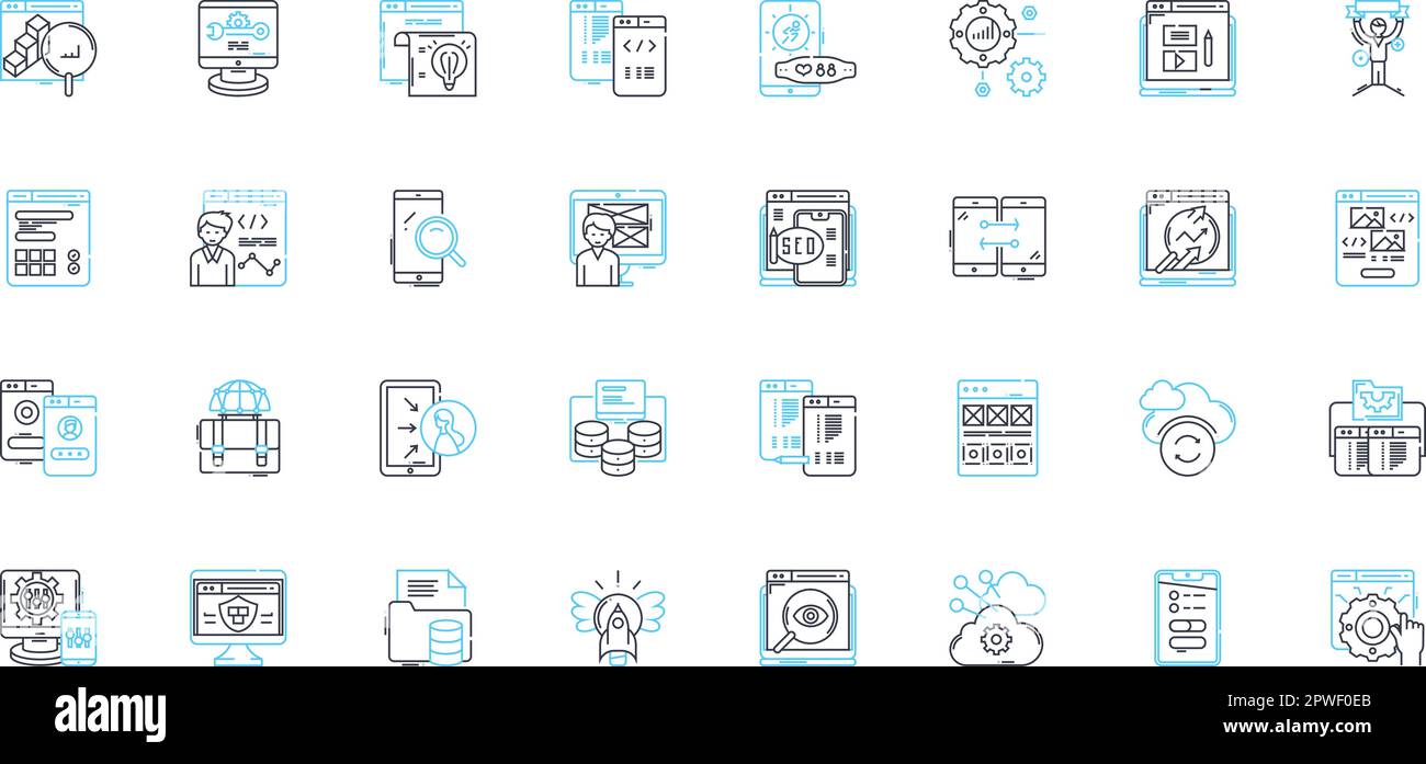 Demographic profiling linear icons set. Age, Gender, Income, Education ...
