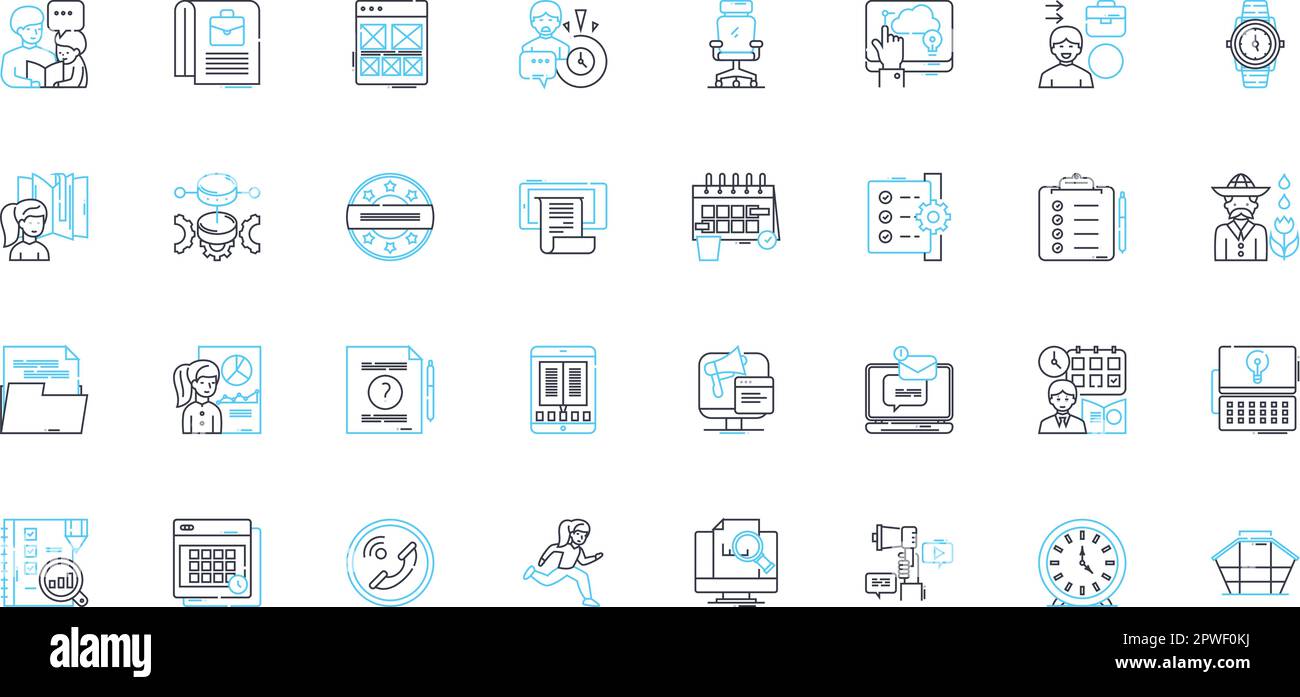 Schedule linear icons set. Agenda, Timetable, Calendar, Routine, Itinerary, Program, Plan line ...