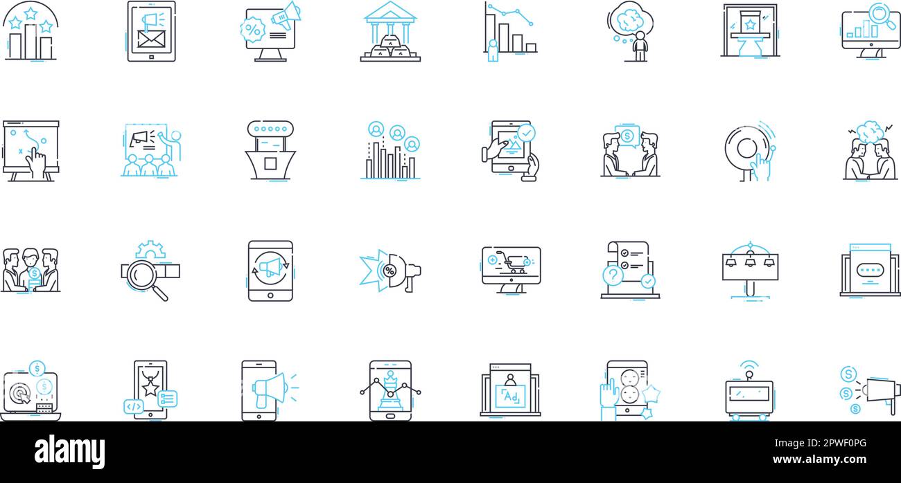 Business Incubators linear icons set. Innovation, Startups ...