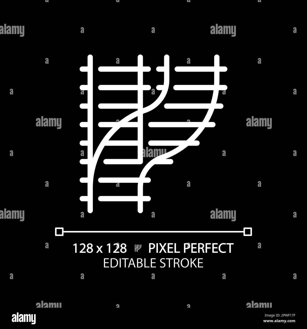 Railroad switch pixel perfect white linear icon for dark theme Stock Vector Image & Art - Alamy