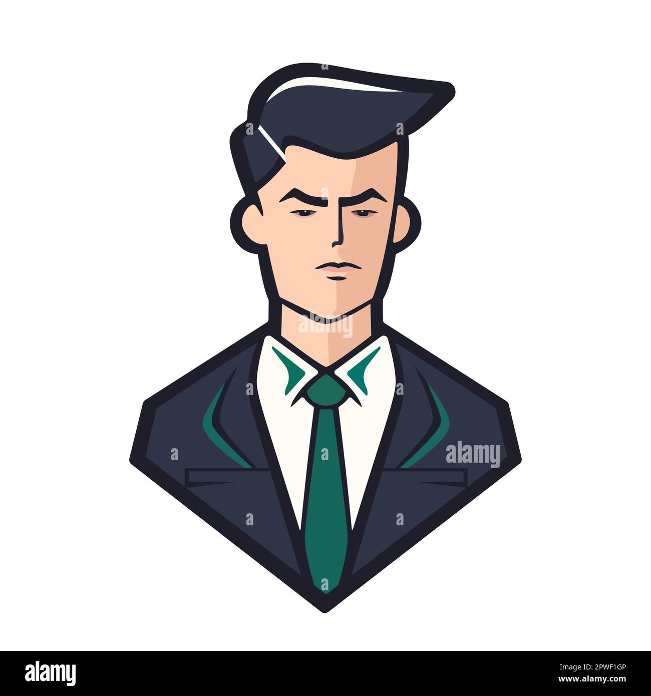 Businessman avatar illustration. Simple cartoon user portrait. User ...