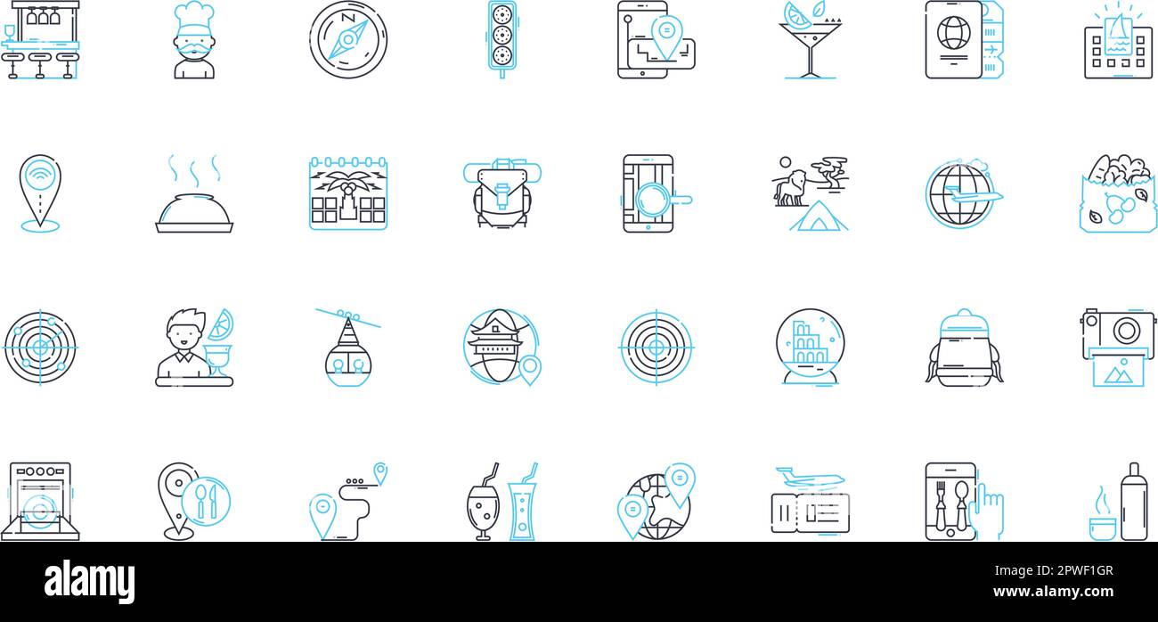 Routing linear icons set. Optimization, Pathfinding, Direction ...