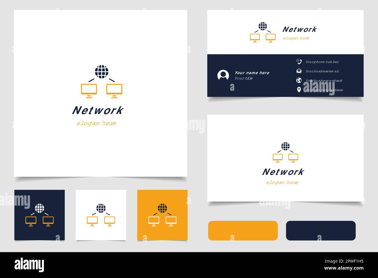 Network logo design with editable slogan. Branding book and business ...