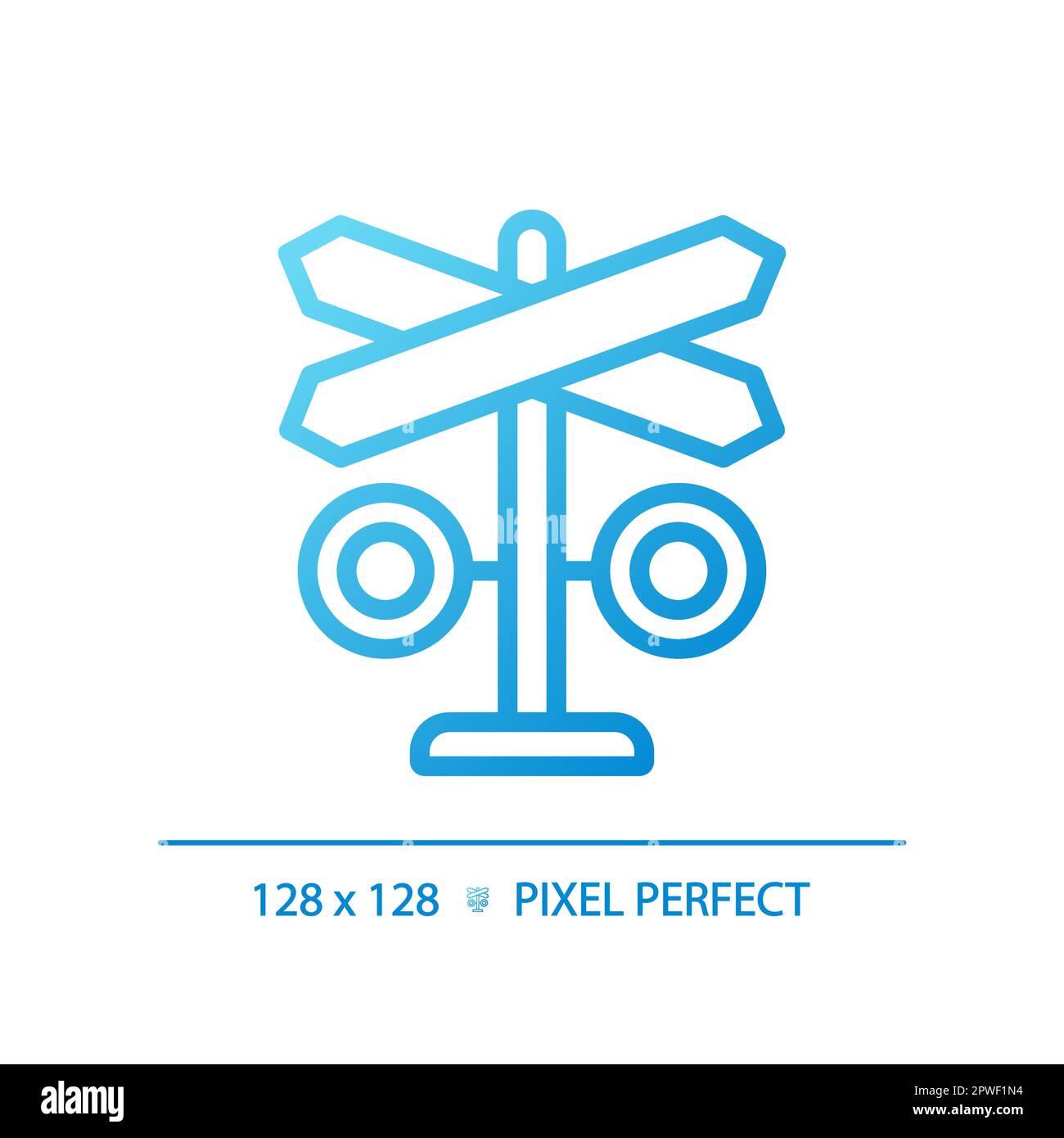 Level Crossing Pixel Perfect Gradient Linear Vector Icon Stock Vector Image And Art Alamy