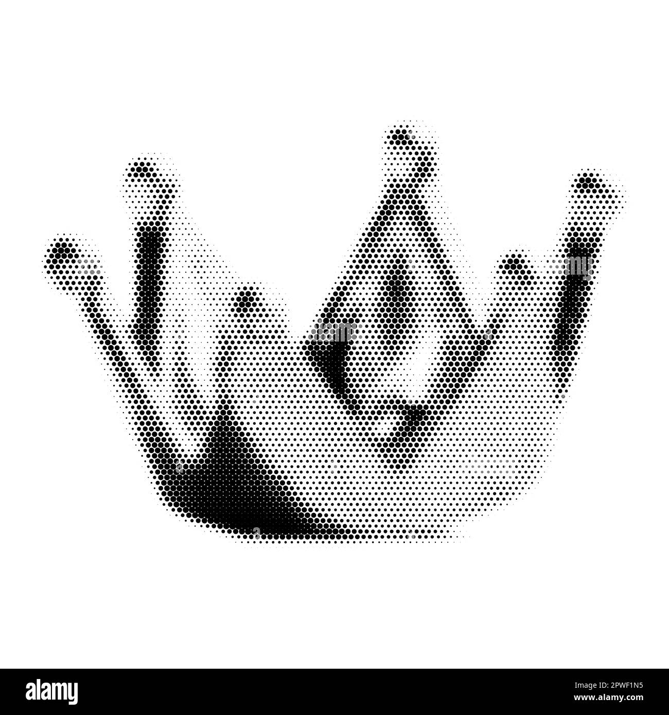 Crown collage. Design element in trendy dotted pop art style. Retro ...