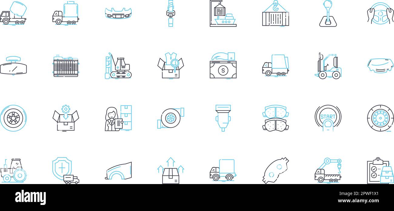 Transit linear icons set. Commute, Public, Transport, Bus, Train ...