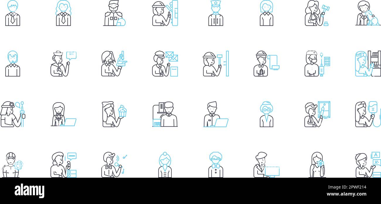 Persona linear icons set. Identity, Archetype, Image, Character ...