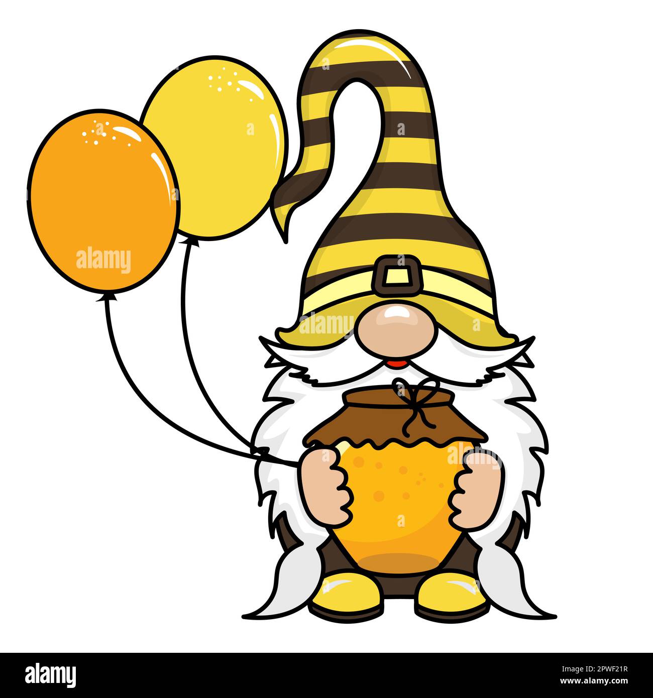 Bumble bee gnome - hand drawn modern gnome illustration. Perfect for ...