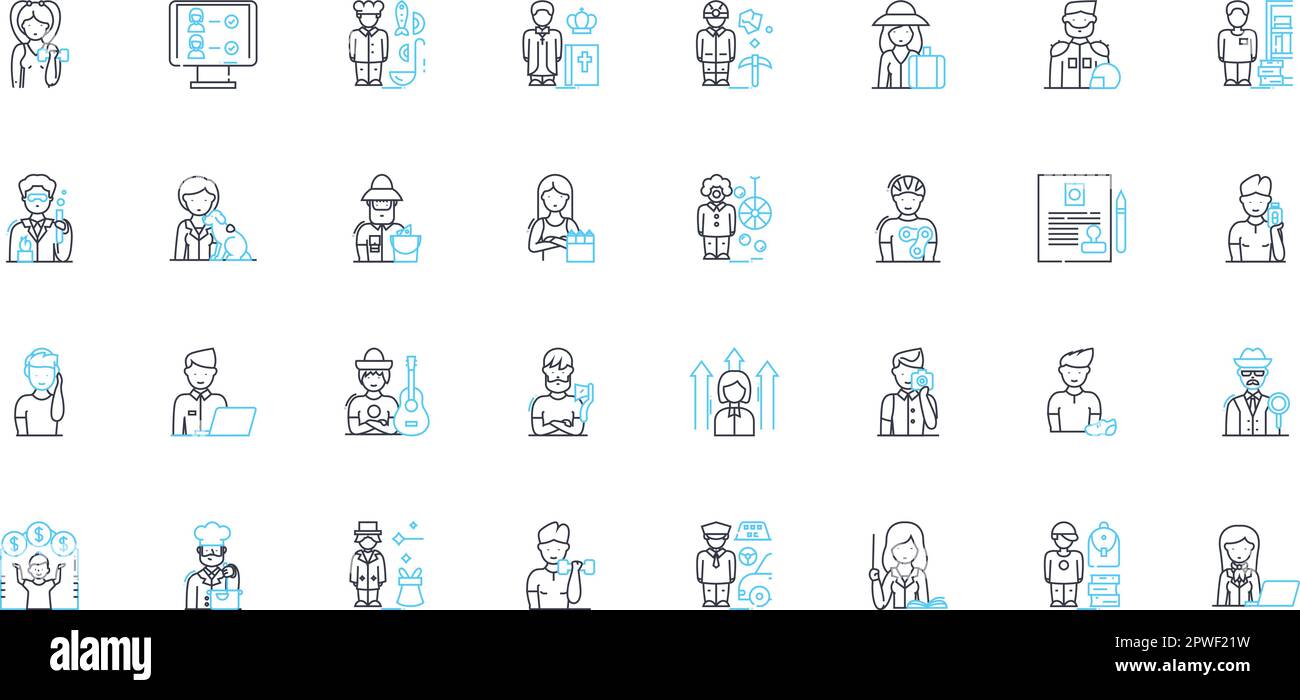 Partnerships linear icons set. Collaboration, Alliances, Cooperation ...