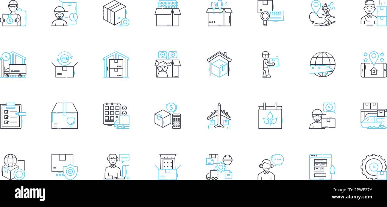 Quick delivery linear icons set. Swift, Prompt, Express, Rapid ...