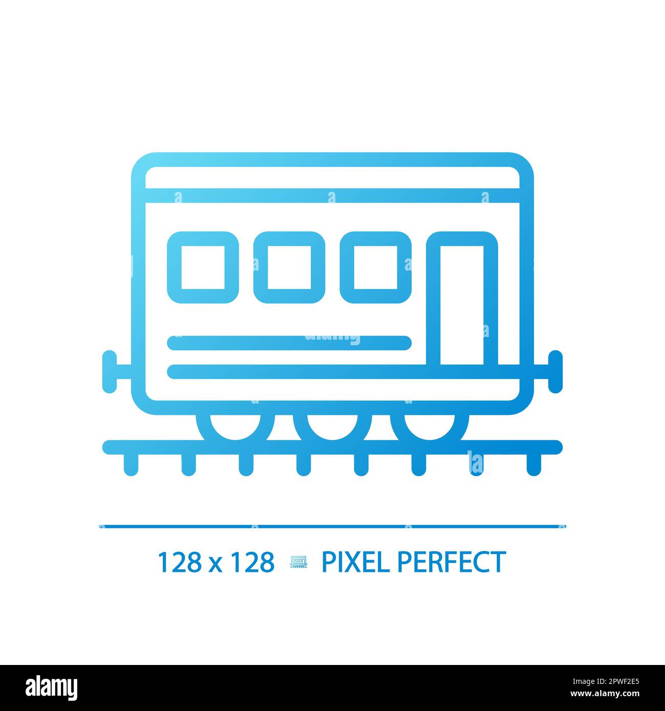 Passenger railroad carriage pixel perfect gradient linear vector icon Stock Vector Image & Art ...