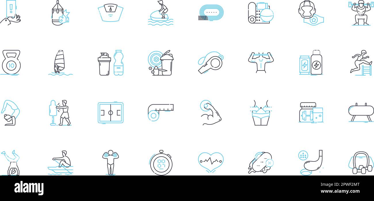 Health club linear icons set. Fitness, Gym, Exercise, Wellness ... Health club linear icons set. Fitness, Gym, Exercise, Wellness ...