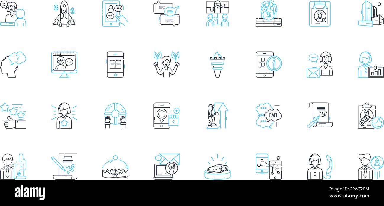 Client loyalty linear icons set. Commitment, Retention, Dedication ... Client loyalty linear icons set. Commitment, Retention, Dedication ...