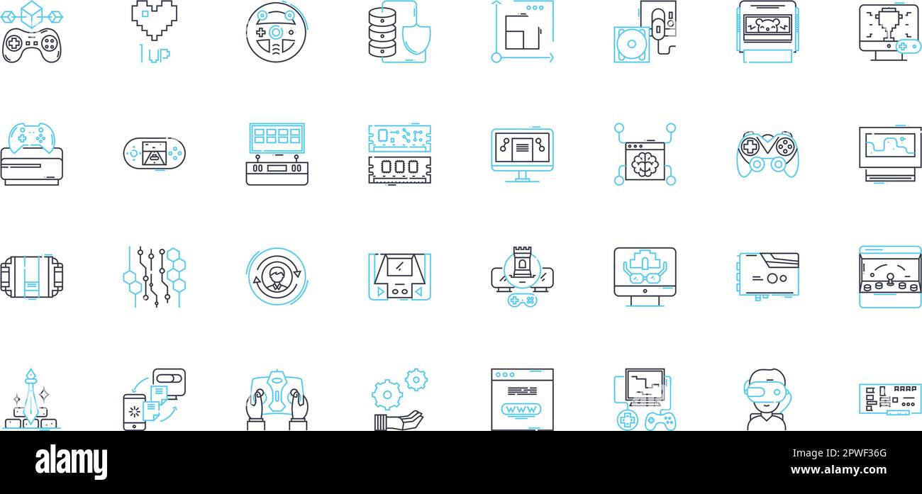 Computer hardware linear icons set. Processor, Graphics, Memory ... Computer hardware linear icons set. Processor, Graphics, Memory ...