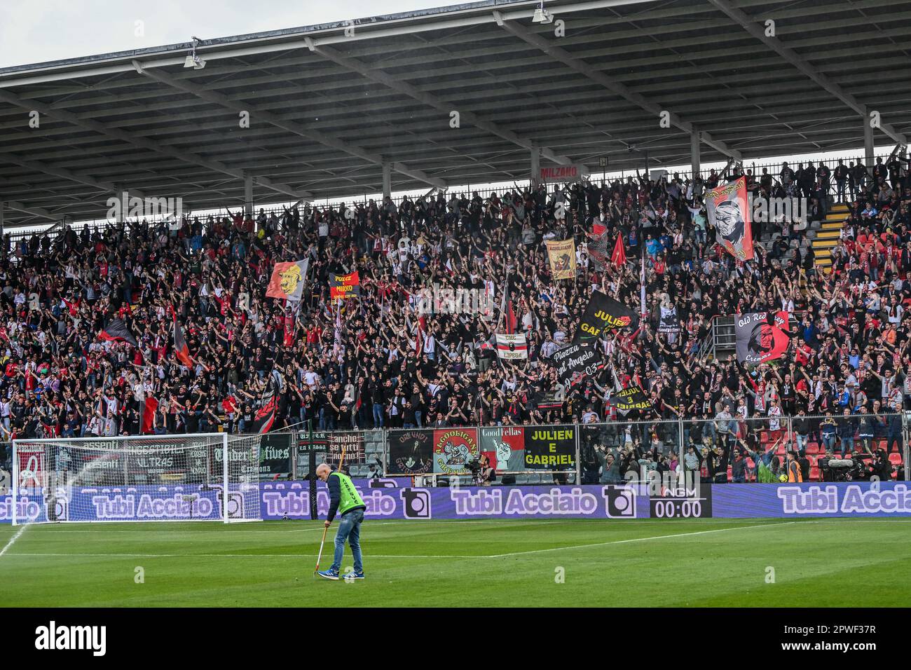 Cremona, Italy. 30th Apr, 2023. Zini Stadium, Cremona, 30.04.23 Fans of ...