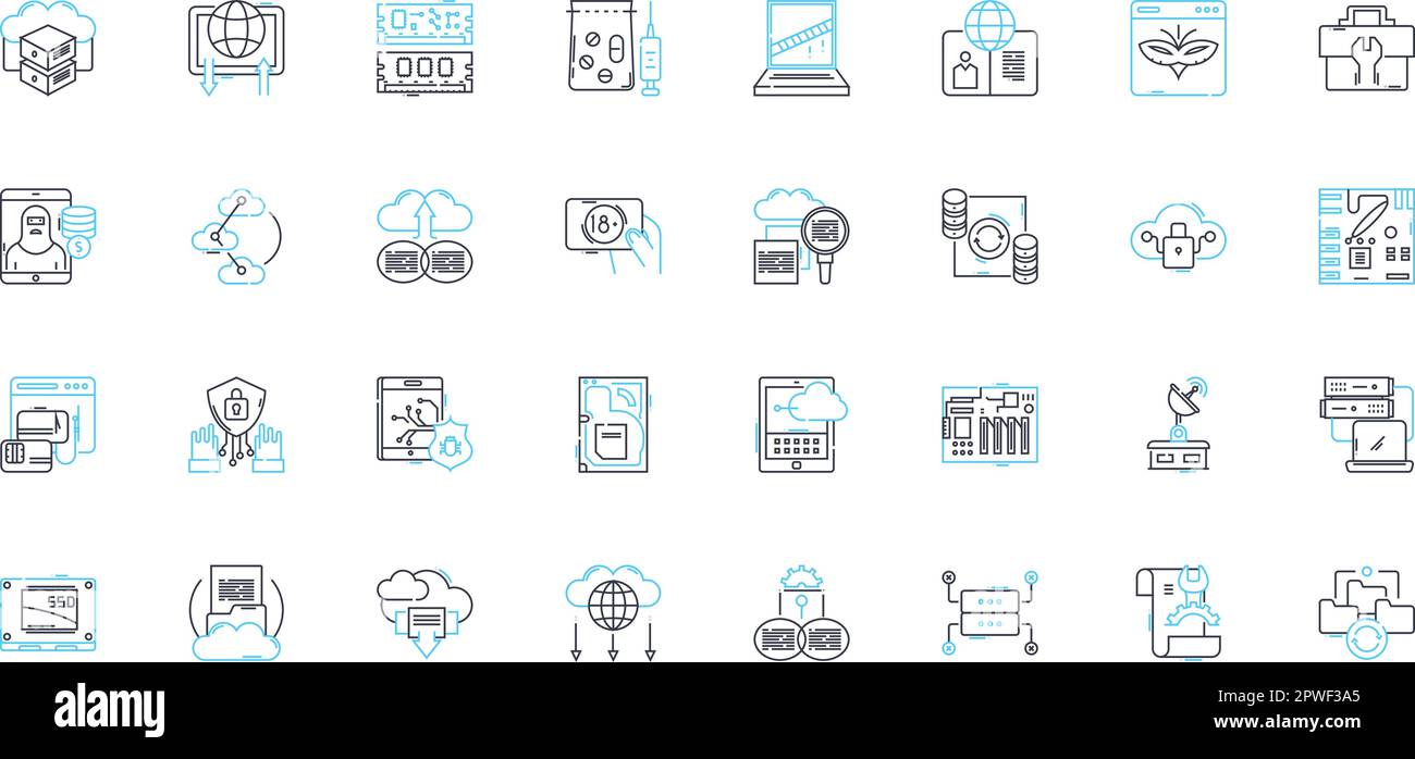 Mobile device linear icons set. smartph, tablet, phablet, smartwatch ...