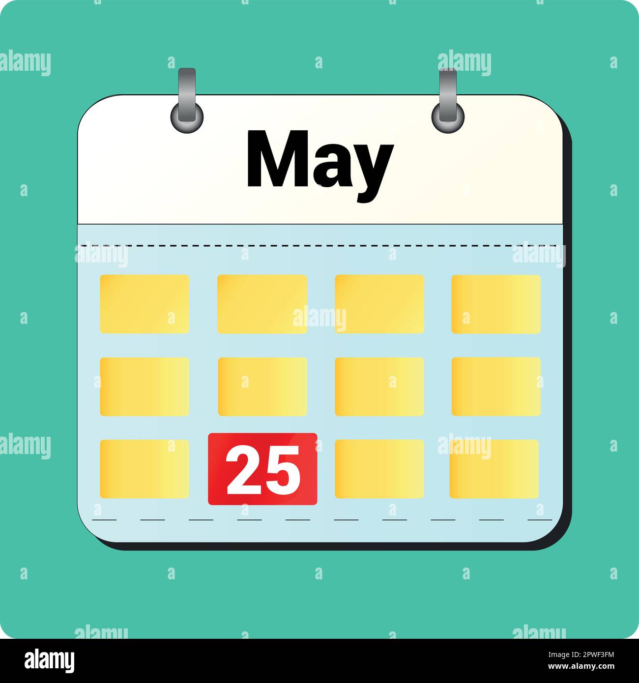 calendar vector drawing, date May 25 on the page Stock Vector Image ...