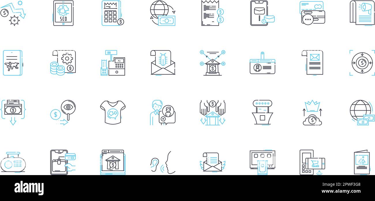 E-commerce platform linear icons set. Online, Shopping, Marketplace ...