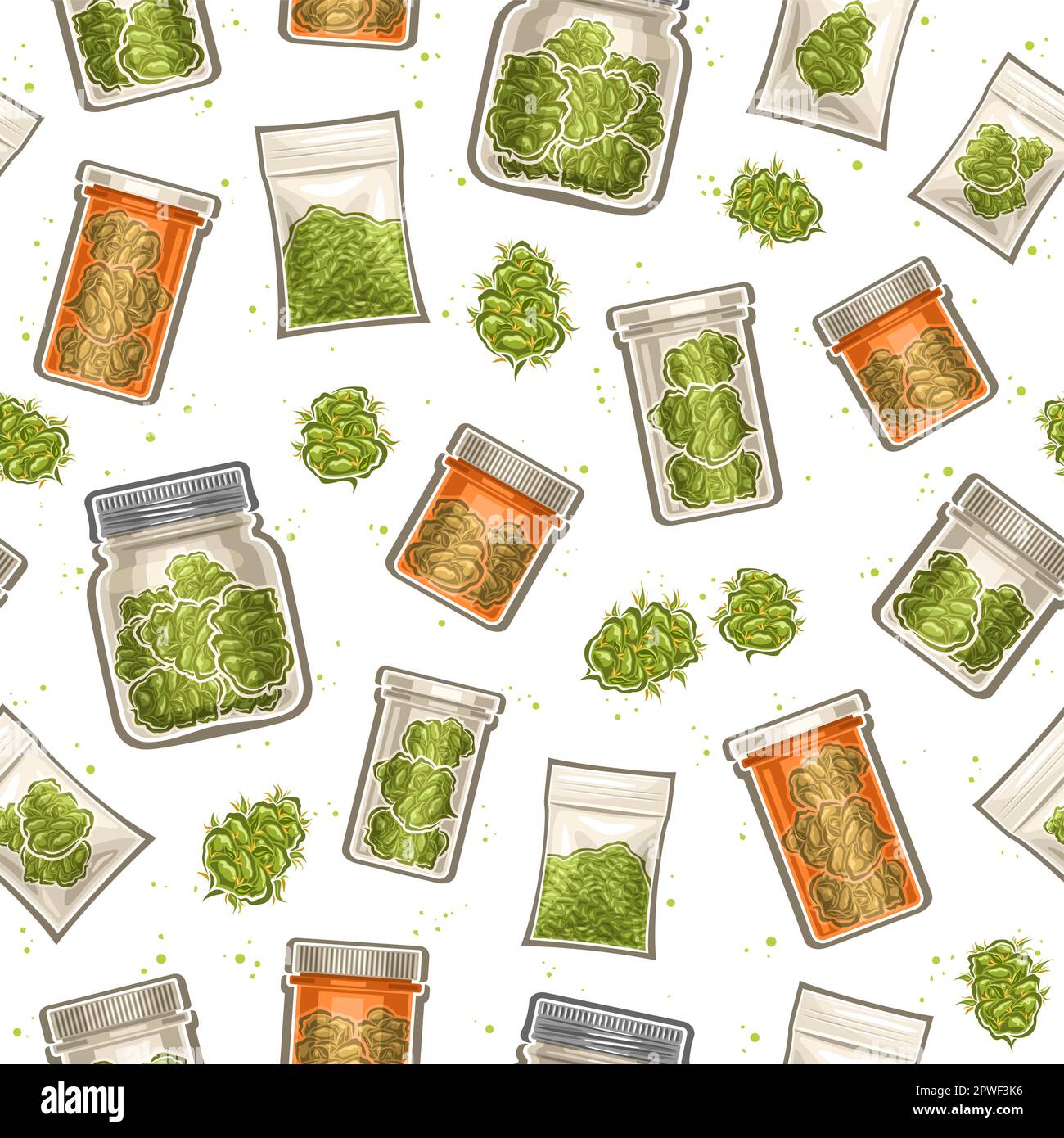 Vector Medical Cannabis Seamless Pattern, repeating background with cut ...