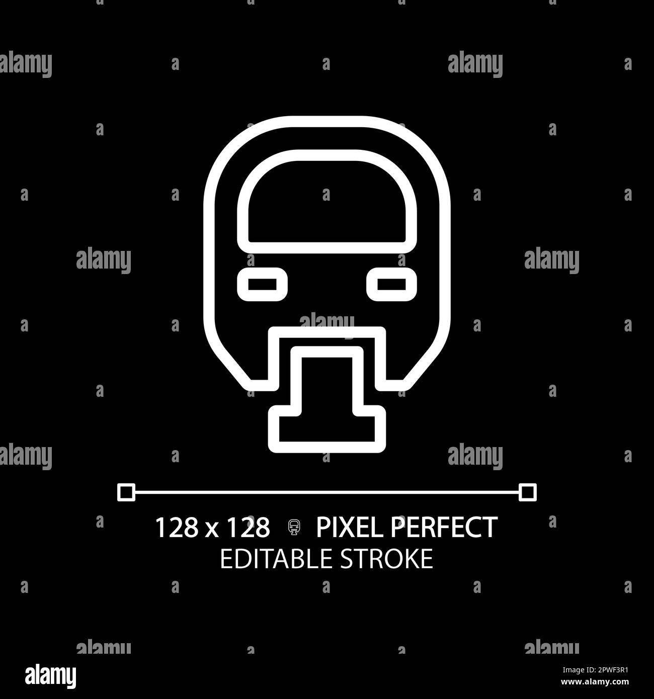 Monorail pixel perfect white linear icon for dark theme Stock Vector ... Monorail pixel perfect white linear icon for dark theme Stock Vector ...