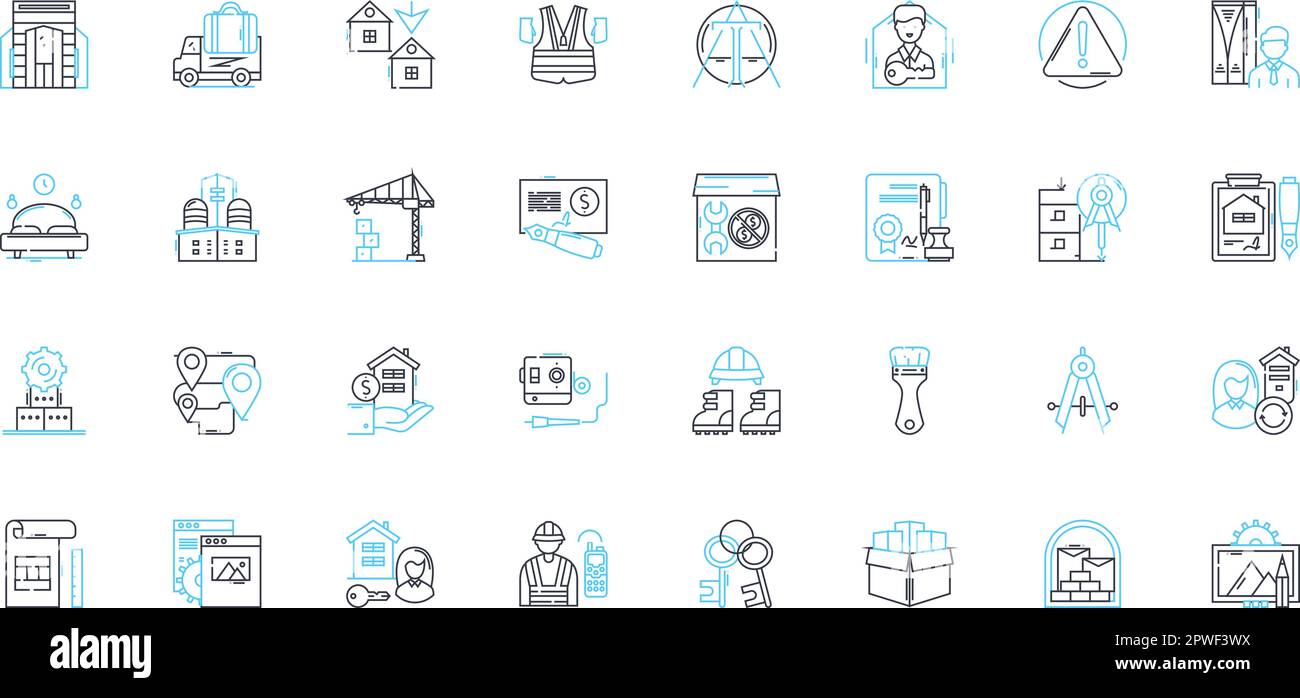 Property for sale linear icons set. Home, House, Condo, Apartment ...